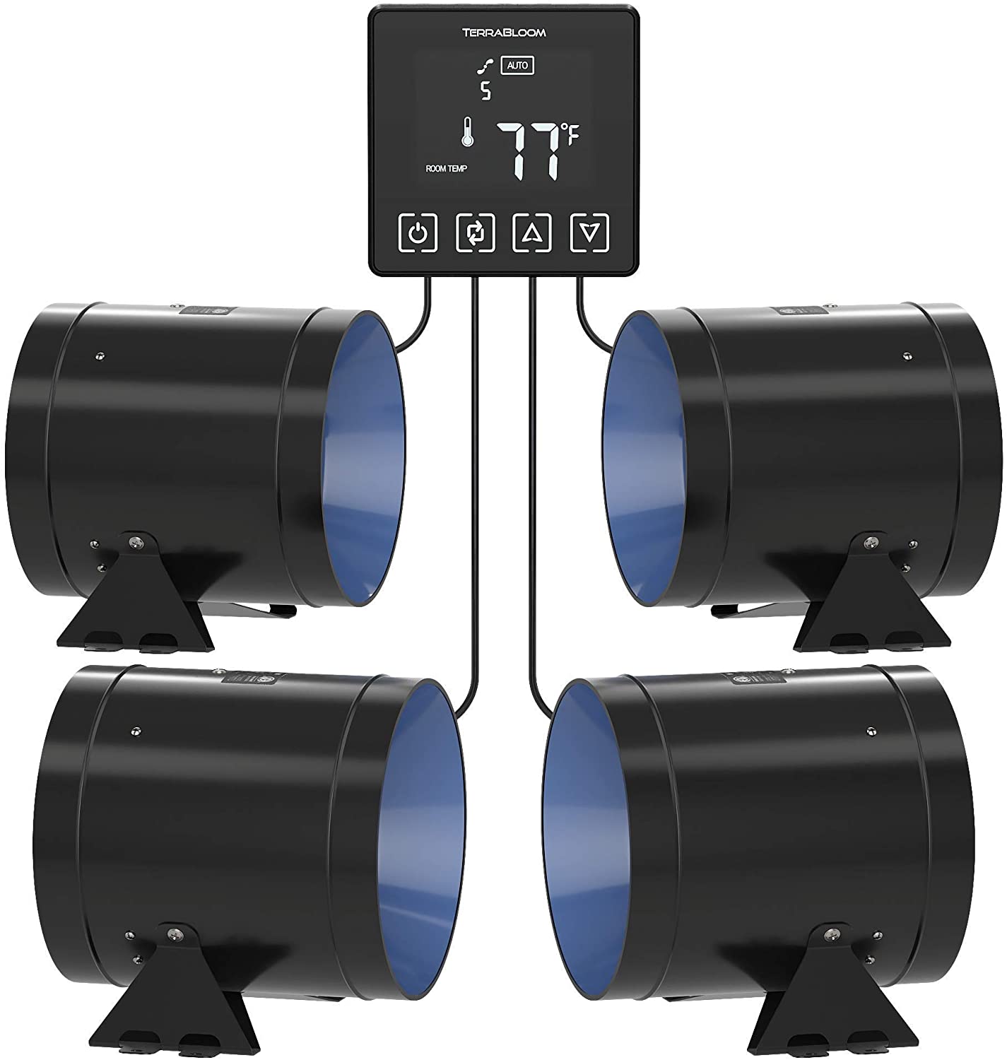 TerraBloom 6" Inline Duct Fan with Thermostat Speed Controller, 288 CFM ...