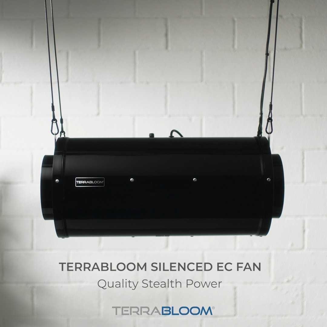 TerraBloom 6 inch Silenced EC inline duct fan | 288 CFM | 36W
