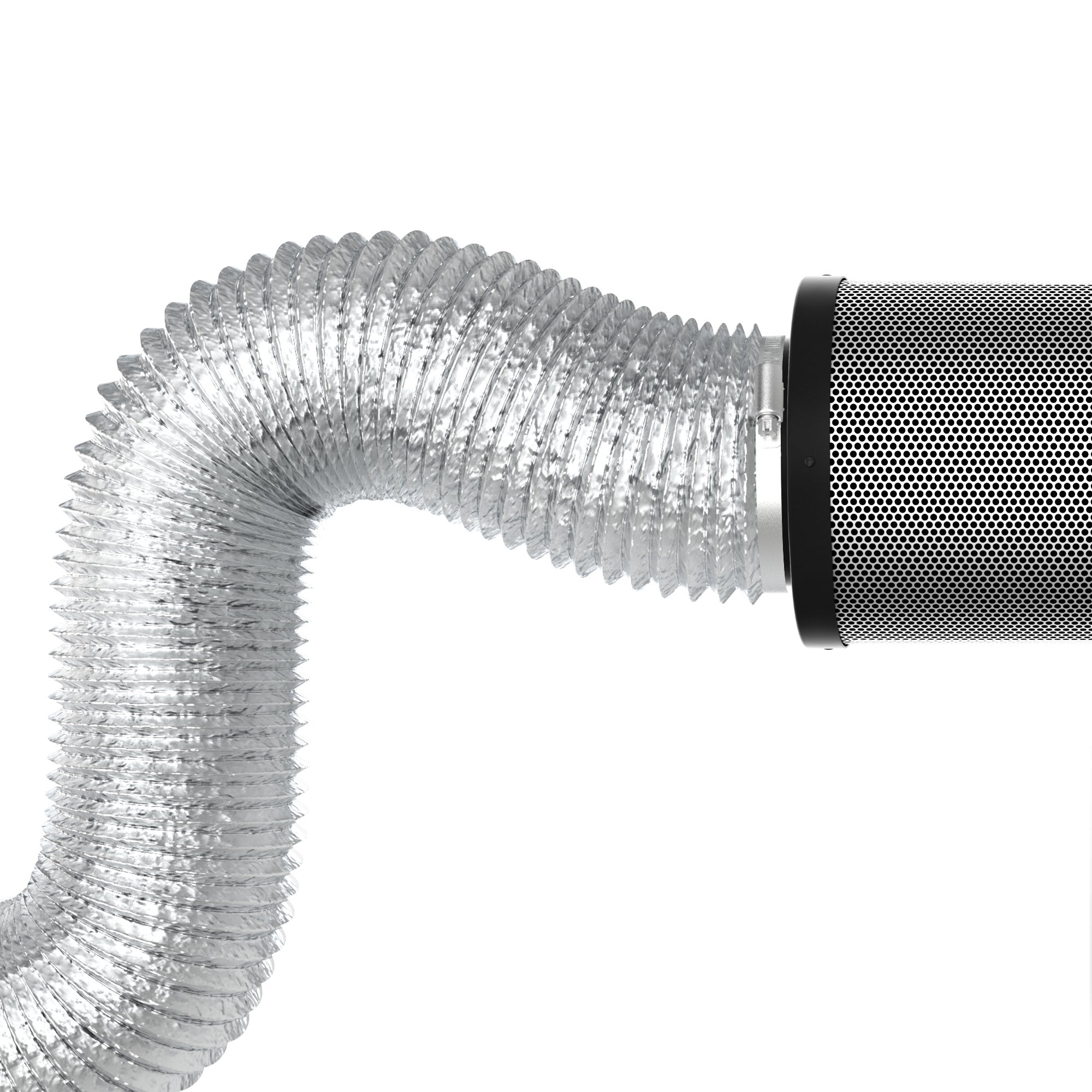 TerraBloom 8 inch by 8 FT flexible silver color aluminum duct